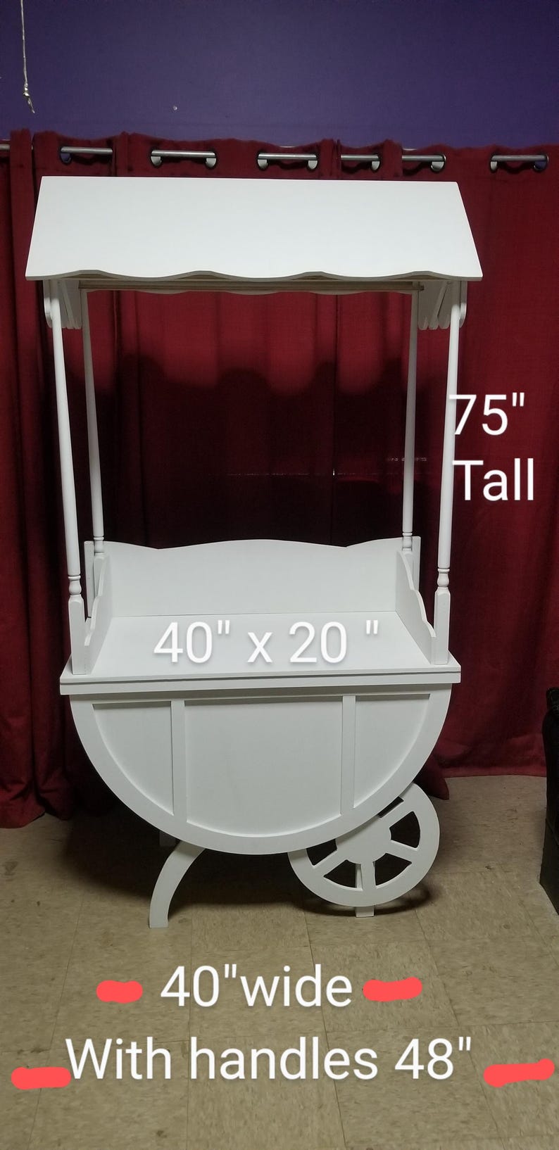 Classic Half Round Full Size Candycart With Shelf for Party ...