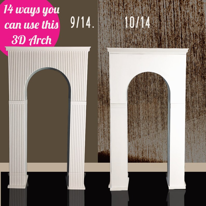 Multi Face Square 3 D Rippled Arch in 3 Pc Groovy Fluted Arch Backdrop ...