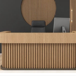 Slatwall Front Desk, Office Desk, Modern Furniture, Reception Desk ...