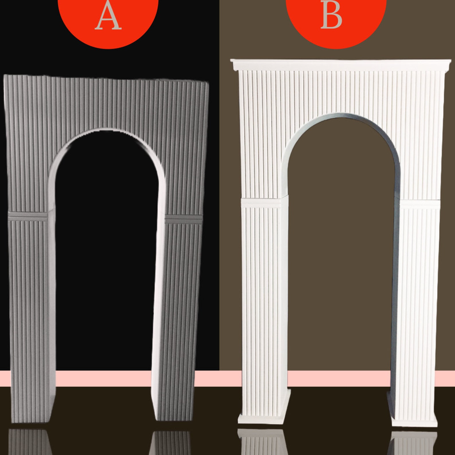 Multi Face Square 3 D Rippled Arch in 3 Pc Groovy Fluted Arch Backdrop ...