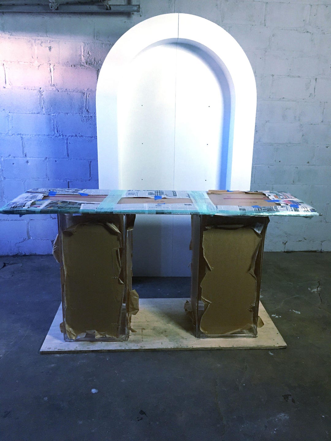 Plastic Clear Acrylic Slab Top Table WITH Multi Use Square Plinth Base ...