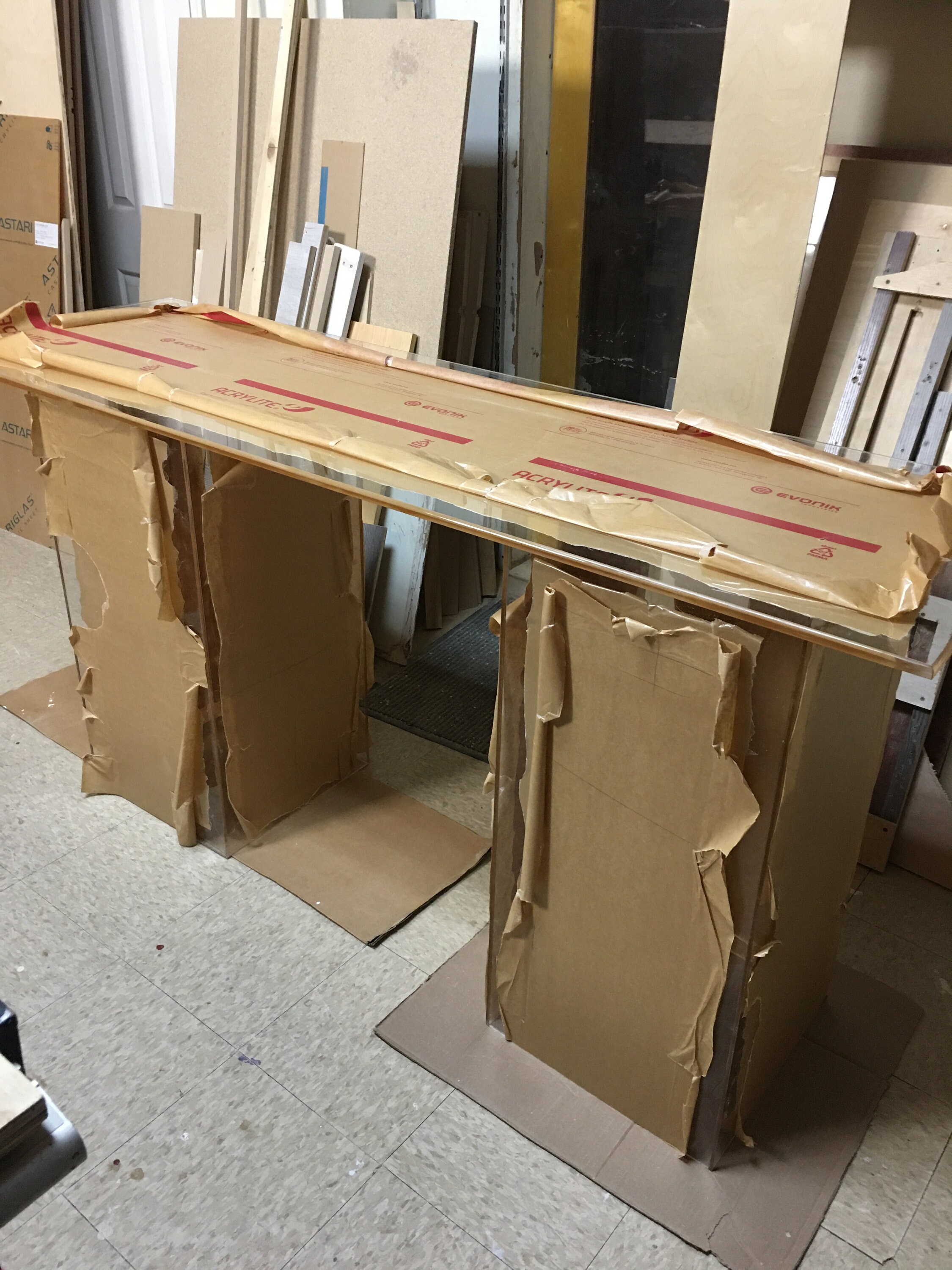 Plastic Clear Acrylic Slab Top Table WITH Multi Use Square Plinth Base ...