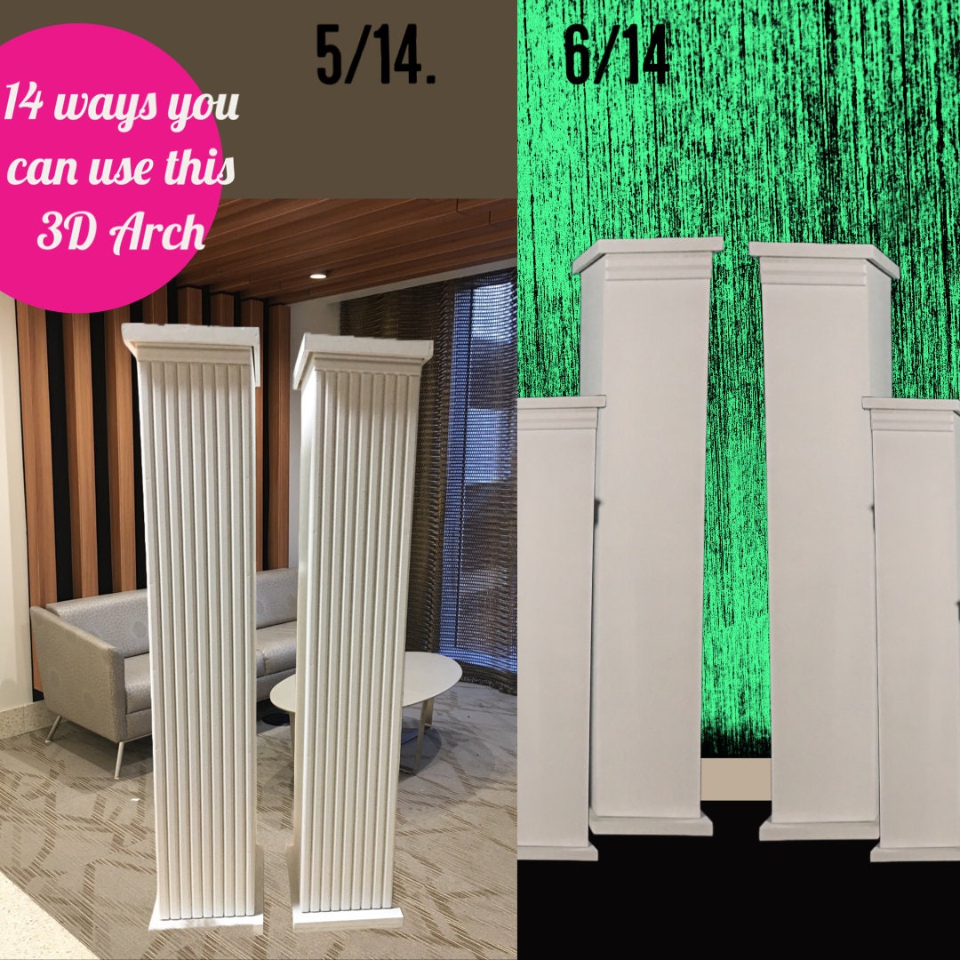 Multi Face Square 3 D Rippled Arch in 3 Pc Groovy Fluted Arch Backdrop ...