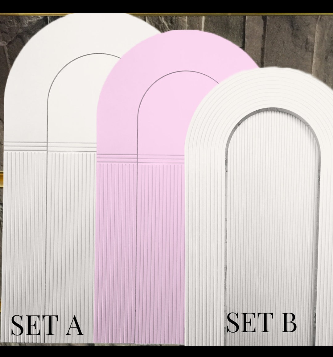 Two Piece Arch Set 4ftx7ft and One Rippled Middle Arch for Parties ...
