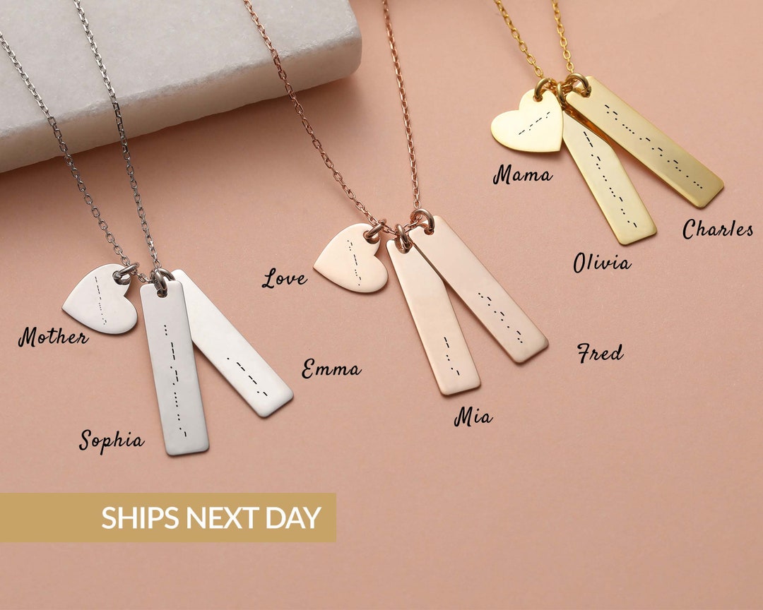 Custom Morse Code Necklace, Morse Code Jewelry for Women, Personalized ...