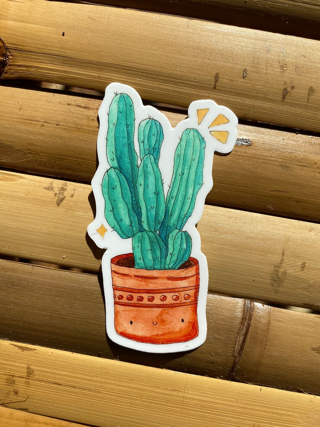 Watercolor Cactus Sticker Vinyl Sticker, Decal, Laptop Sticker, Water ...