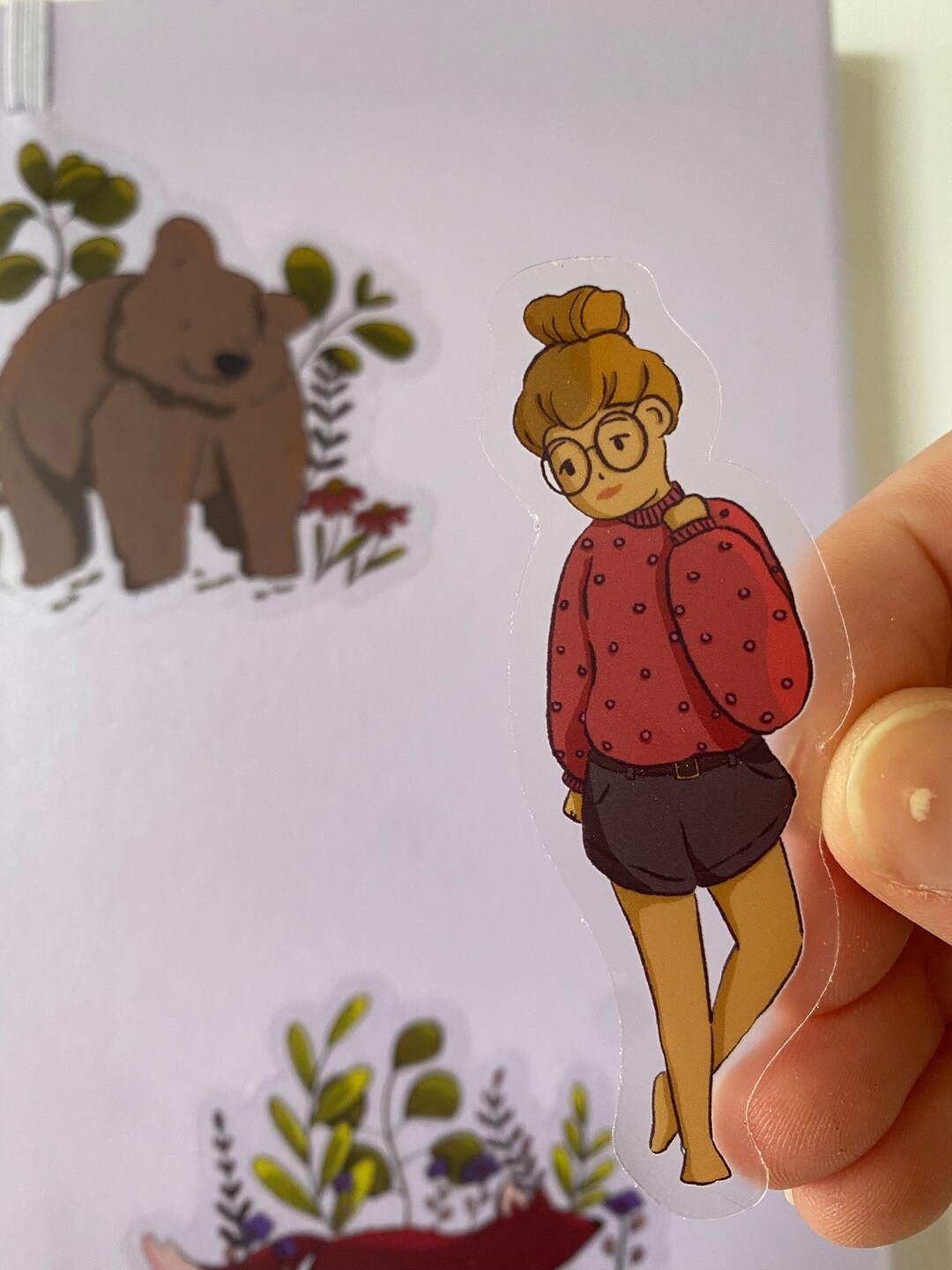 Cozy Girl Sticker Clear Vinyl Sticker, Decal, Laptop Sticker, Water ...