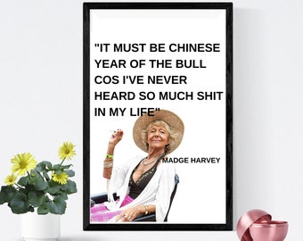Madge Harvey Benidorm Quote Poster - Etsy