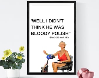 Madge Harvey Benidorm Quote Poster - Etsy