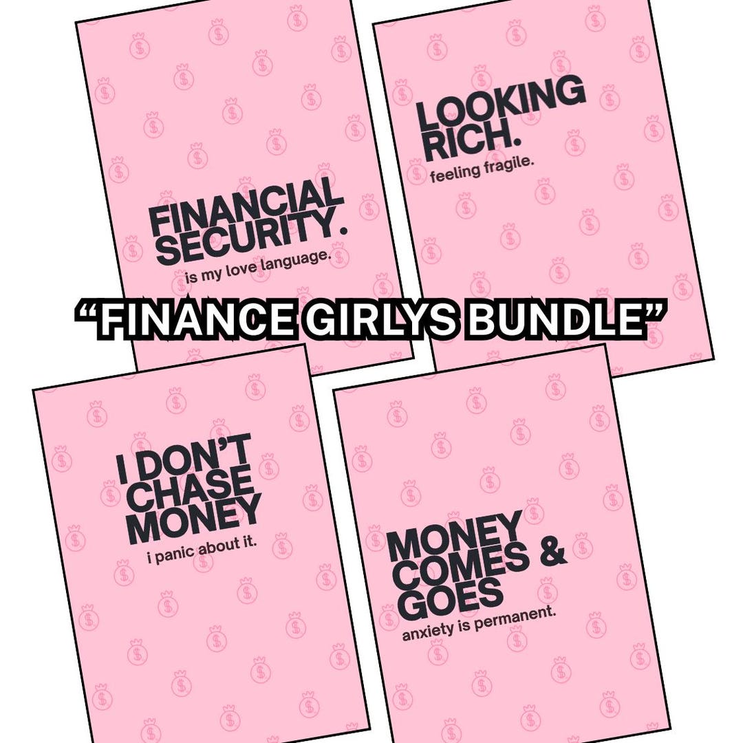 Funny Money Wall Art Bundle | Finance Girly Décor | Corporate Girly ...