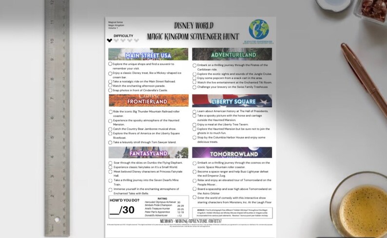 Magic Kingdom Scavenger Hunt - Etsy