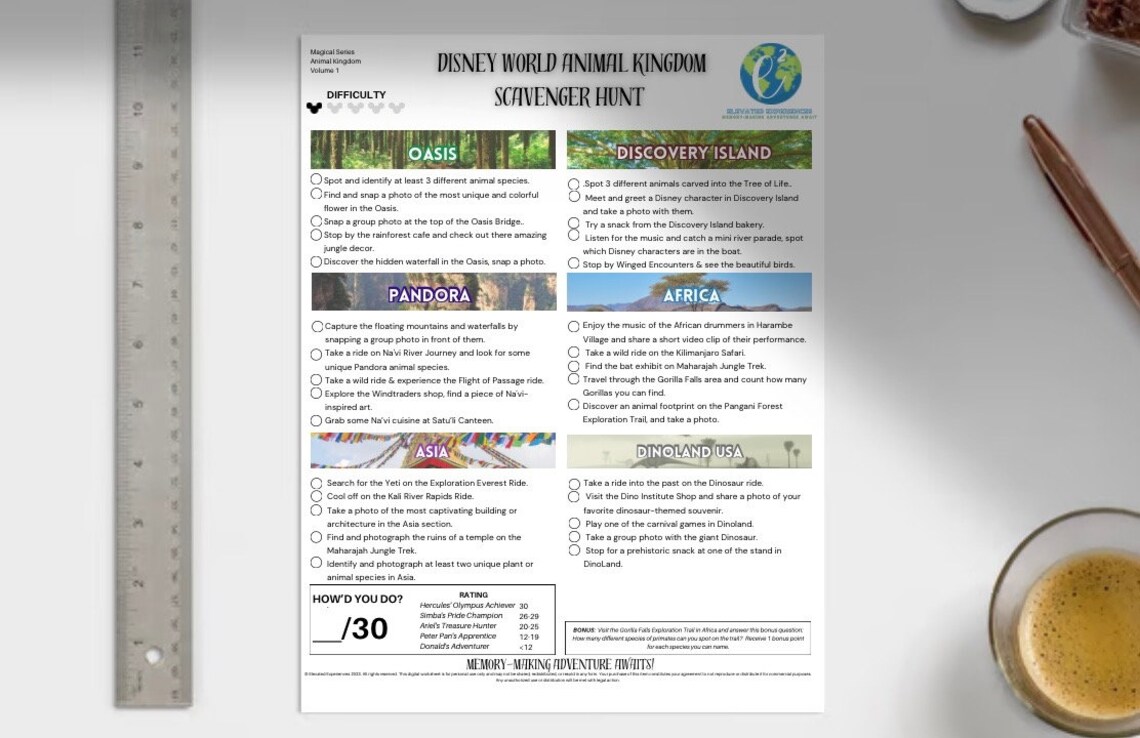 Animal Kingdom Scavenger Hunt - Etsy