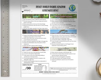 Scavenger Hunt Adventure Disney's Animal Kingdom the Great Adventure ...