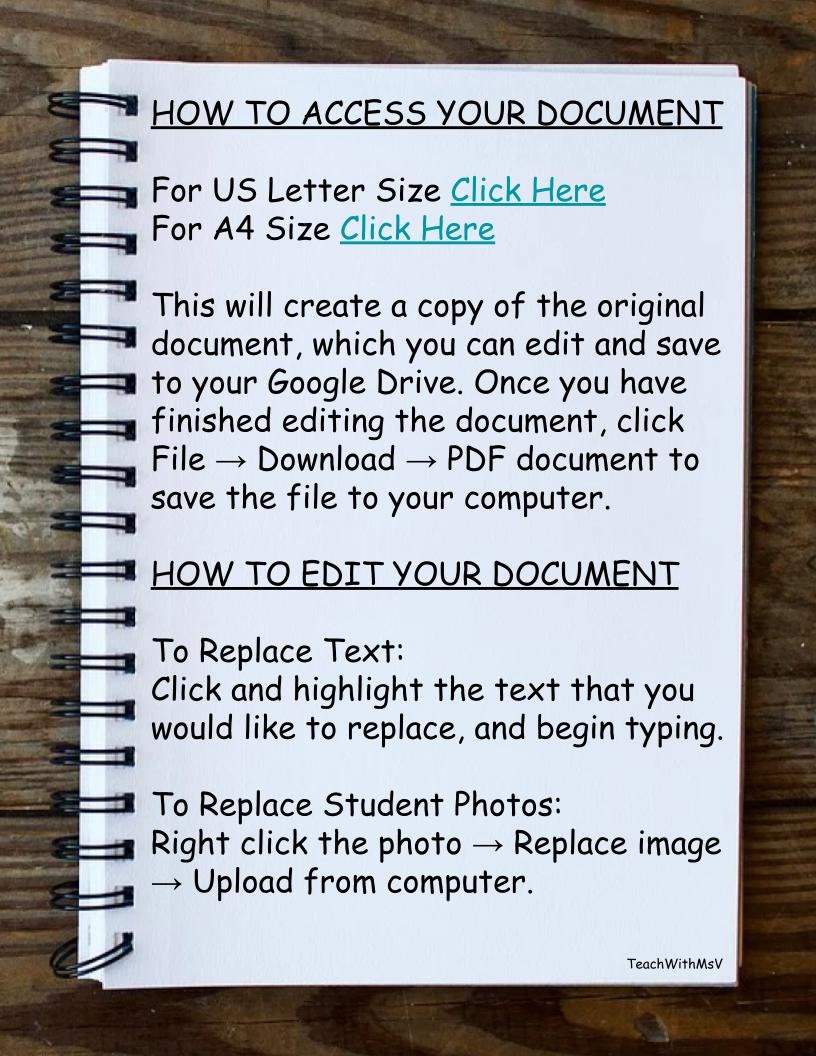 Primary Class Phone Book (edit on Google Slides) | End of School Year ...