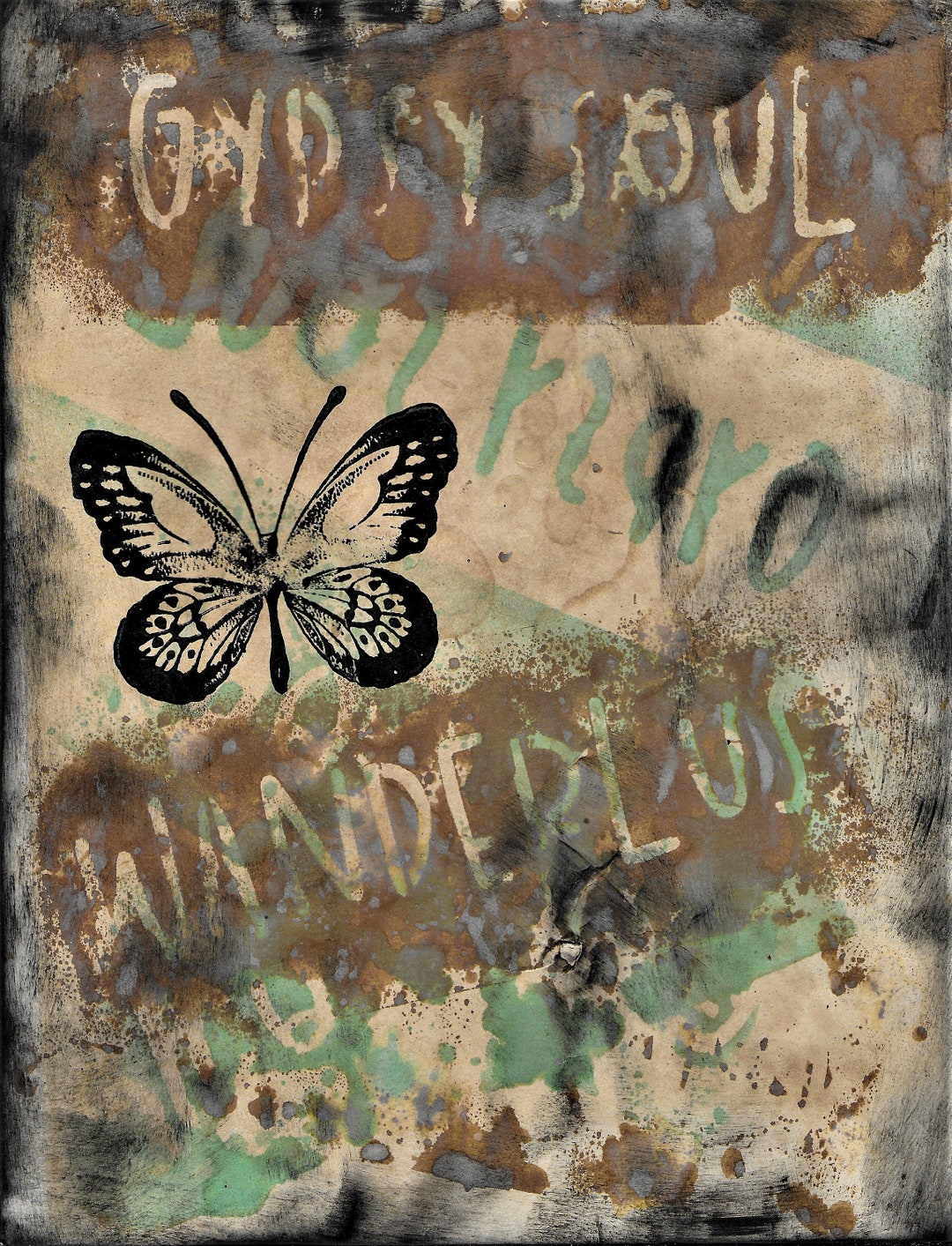 Butterfly Grunge Paper Set - Etsy