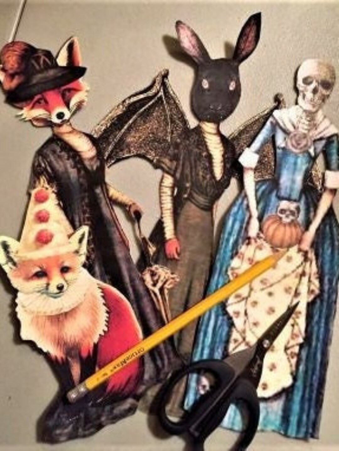 Halloween Spooky Paper Dolls set of 4 Dolls - Etsy