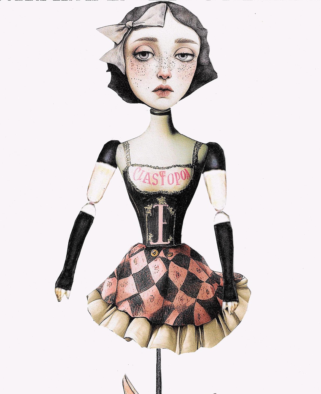 Paper Art Collage Dolls Set of 7 - Etsy
