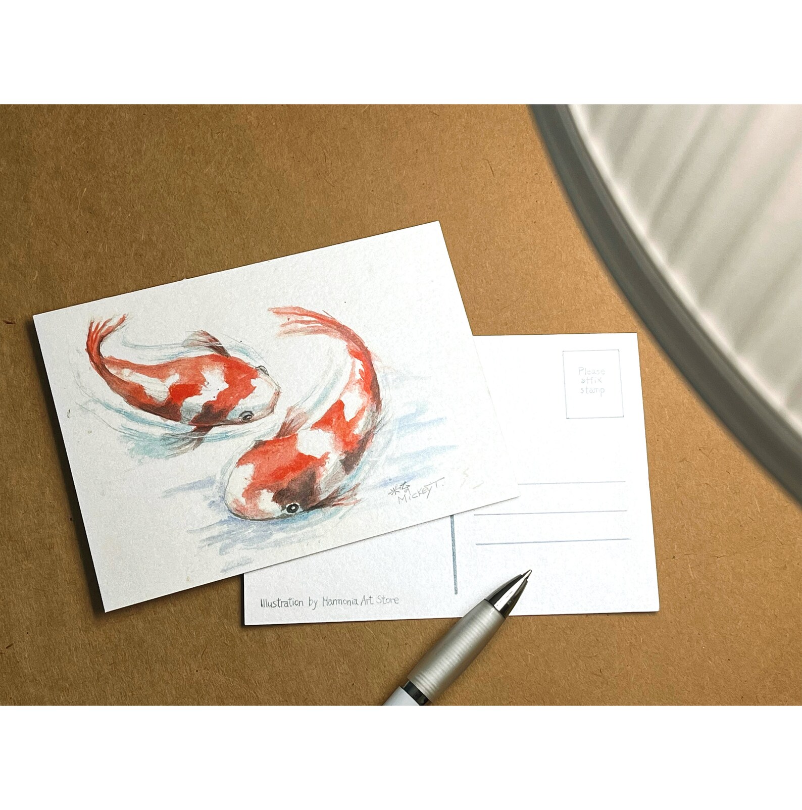 Japanese Koi Fish Art Print Zen Art Asian Art Housewarming Postcard ...