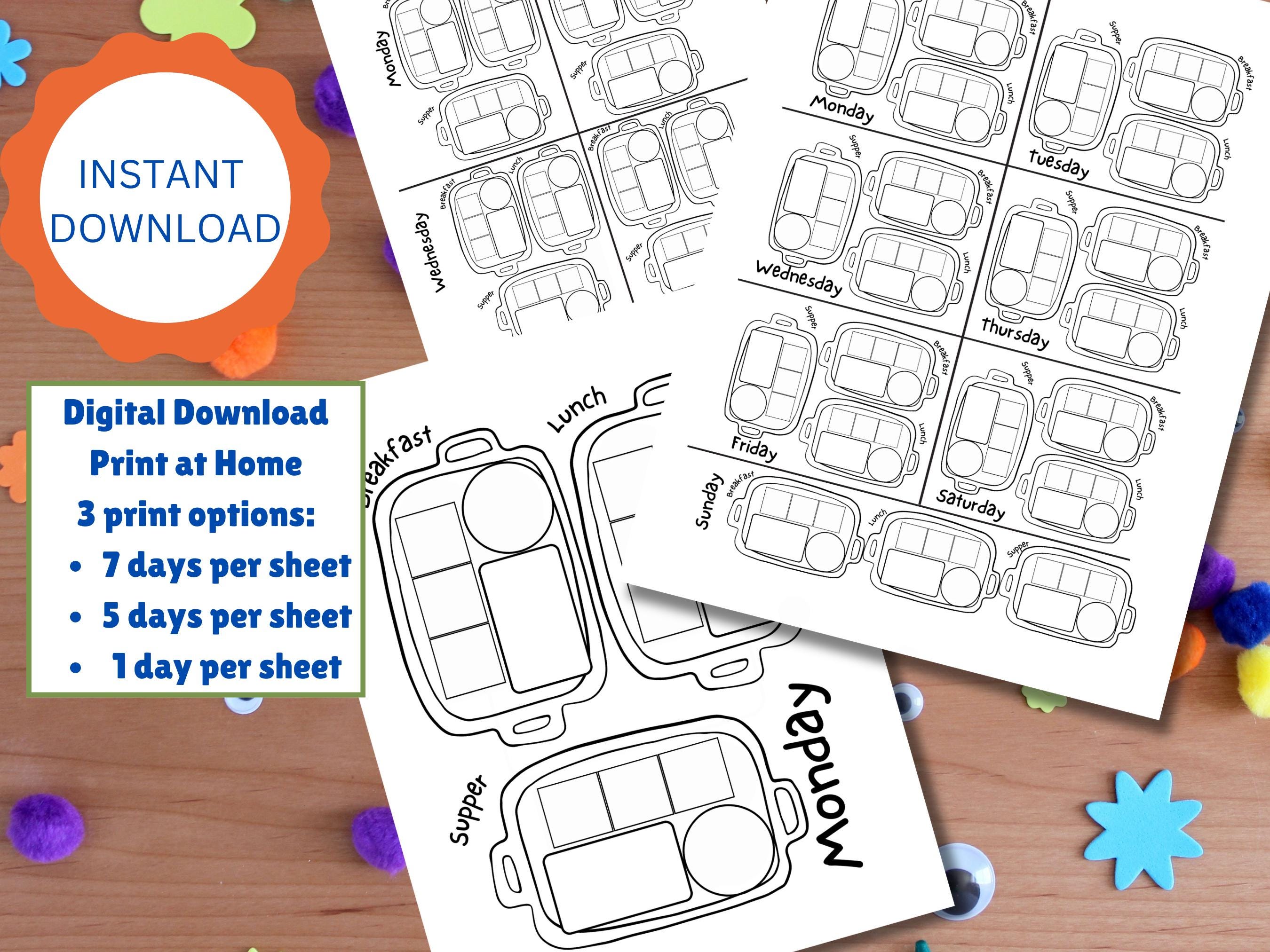 Picky Eater Meal Planner Printable Kids Meal Planning Menu Page ...
