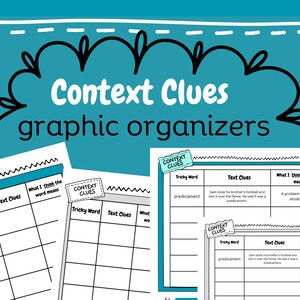 Reading Comprehension Chart Context Clues Graphic Organizer Skills ...