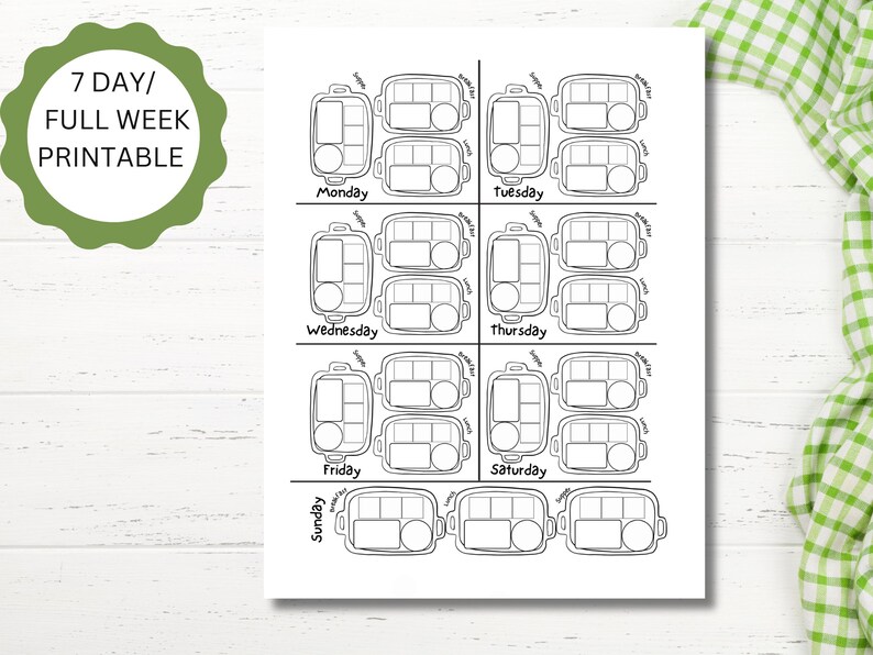 Visual Meal Planning Printable ADHD Meal Plan Page Family Meal Planning ...
