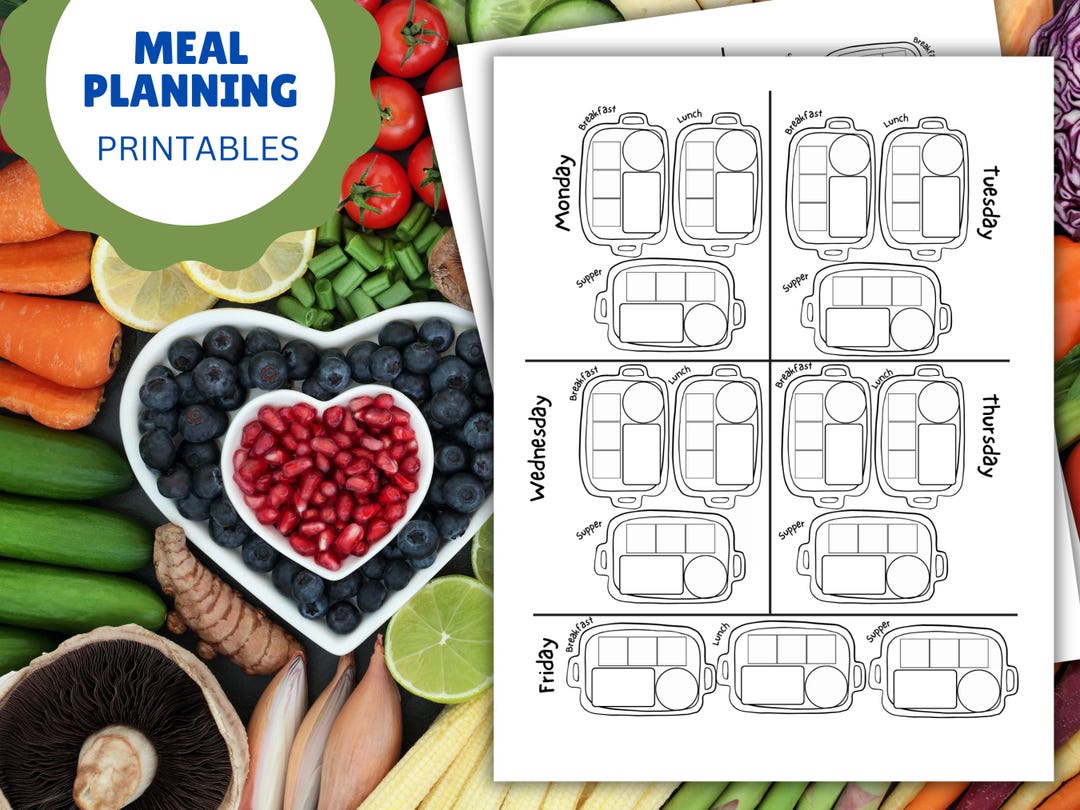 Printable Healthy Portion Meal Planning Pages Portion Control Bariatric ...