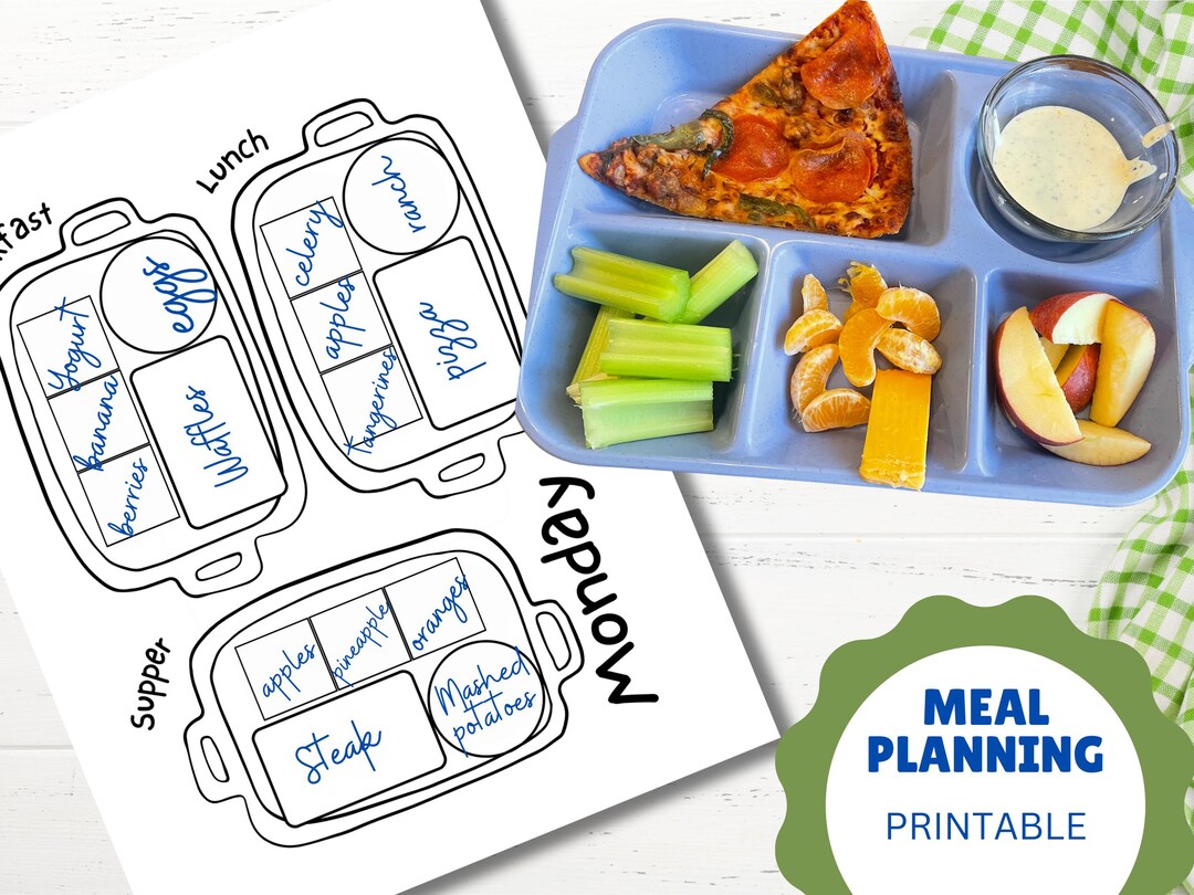 Visual Meal Planning Printable ADHD Meal Plan Page Family Meal Planning ...