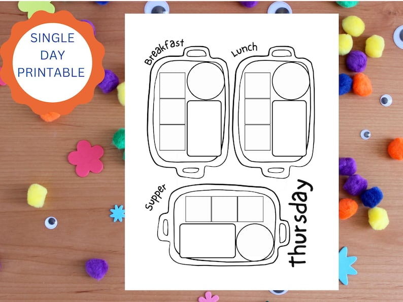 Picky Eater Meal Planner Printable Kids Meal Planning Menu Page ...