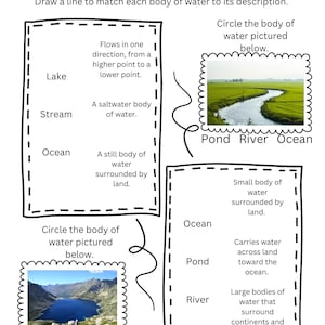 Bodies of Water Printable Unit Homeschool Science Social Studies ...