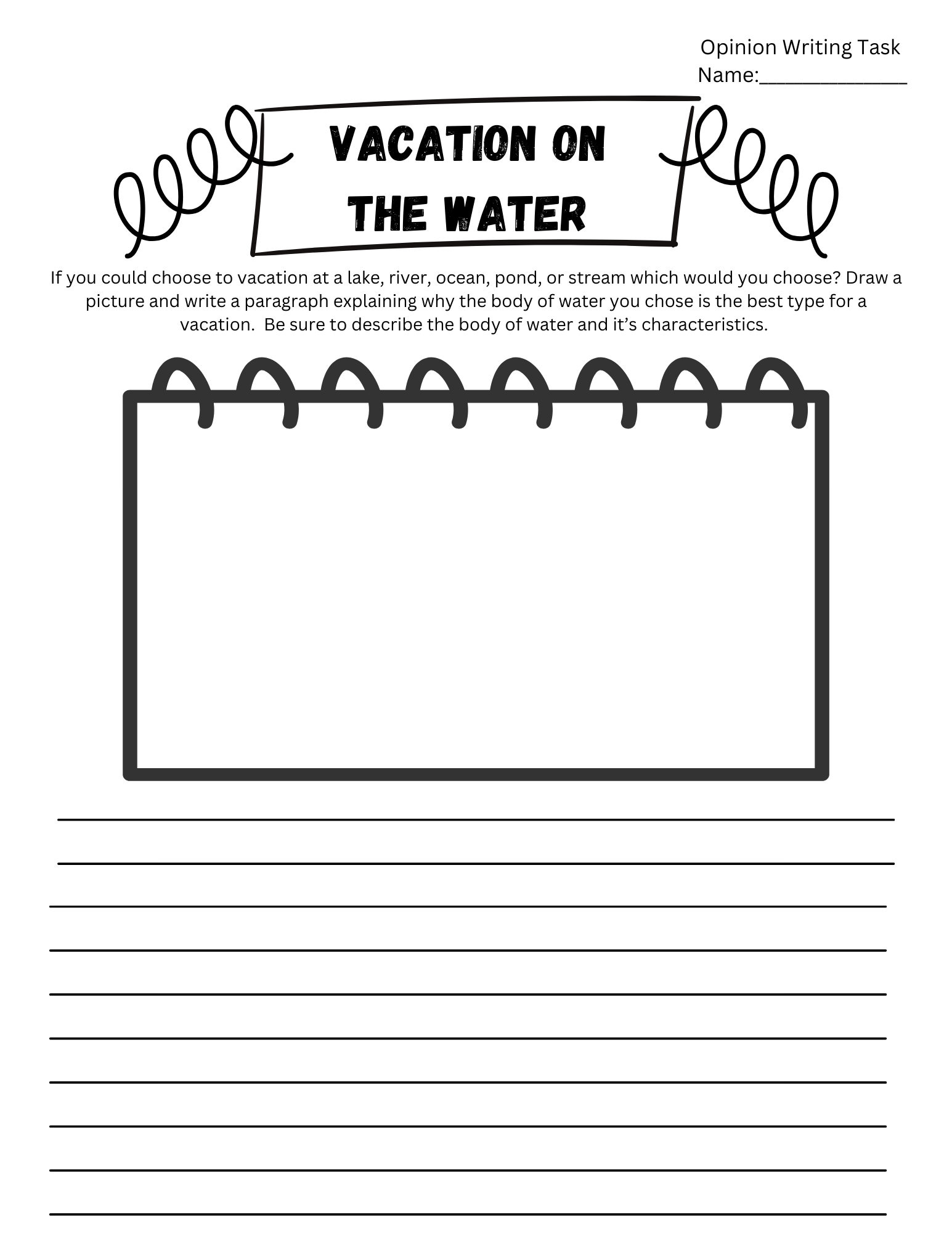 Bodies of Water Printable Unit Homeschool Science Social Studies ...