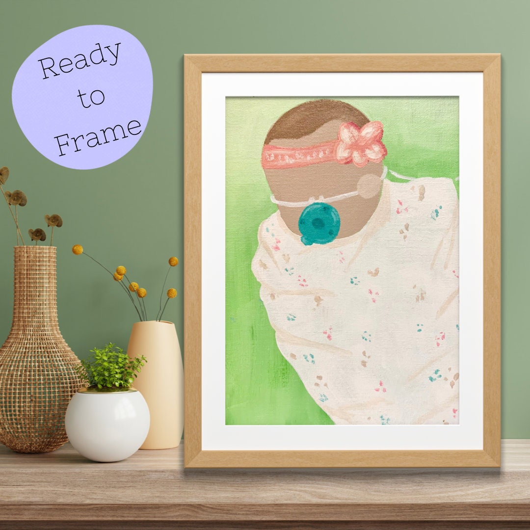 Custom Preemie Baby Portrait Painting, 8x10" Acrylic Keepsake - Etsy