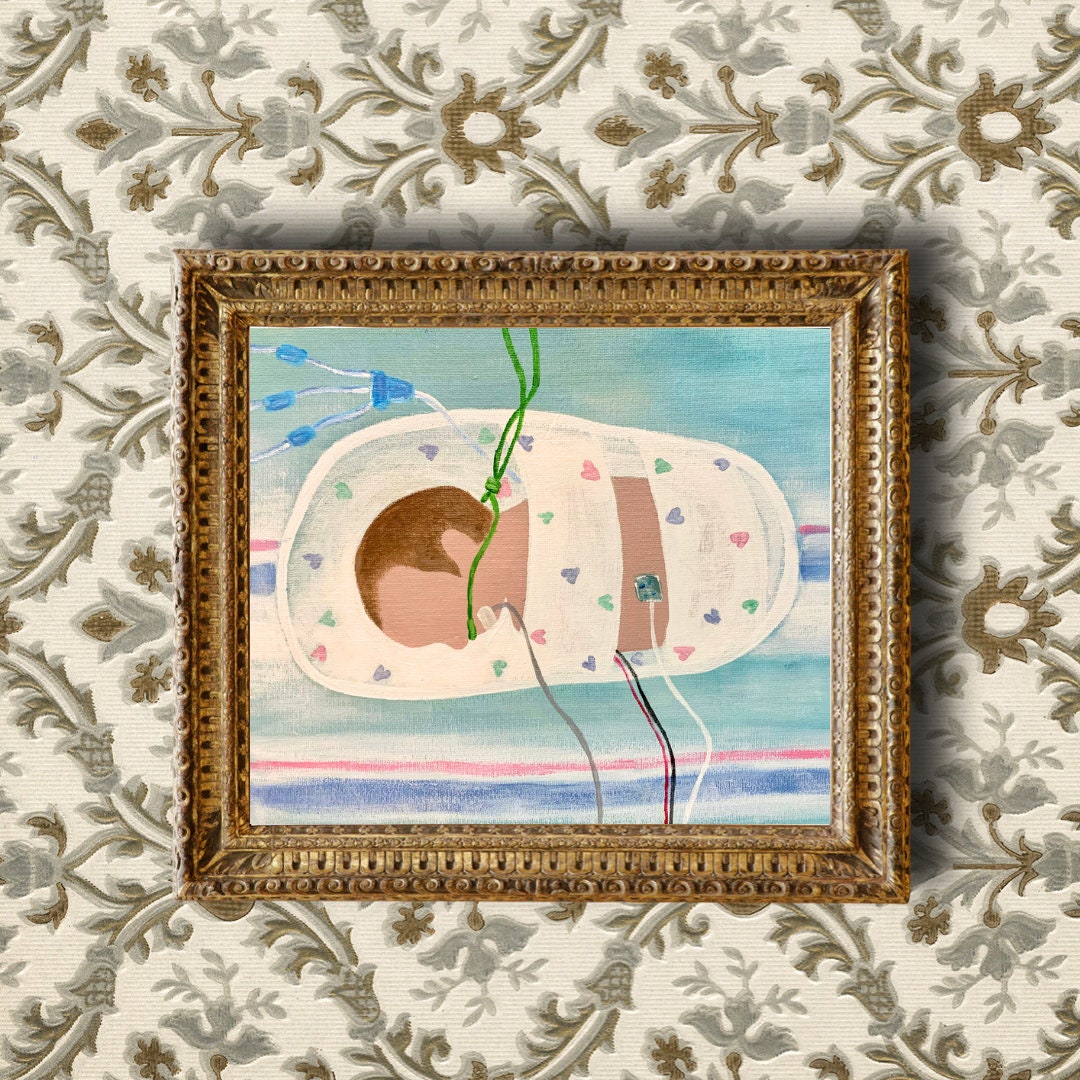 Micro Preemie Baby Gift Premature Baby Gift Original Painting 8x10 ...