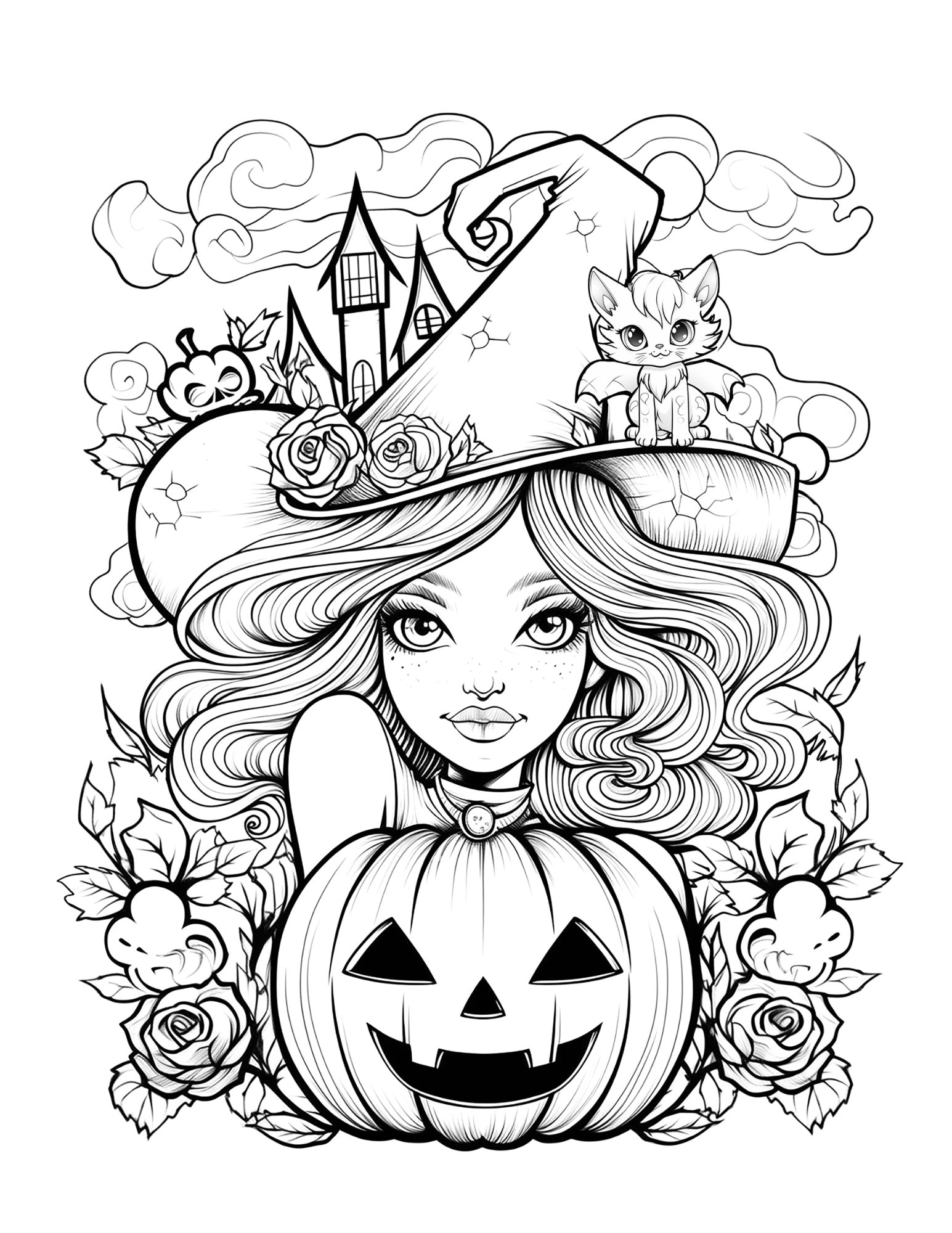 Spooky Delight: Adult Halloween Printable Coloring Pages - Intricate ...