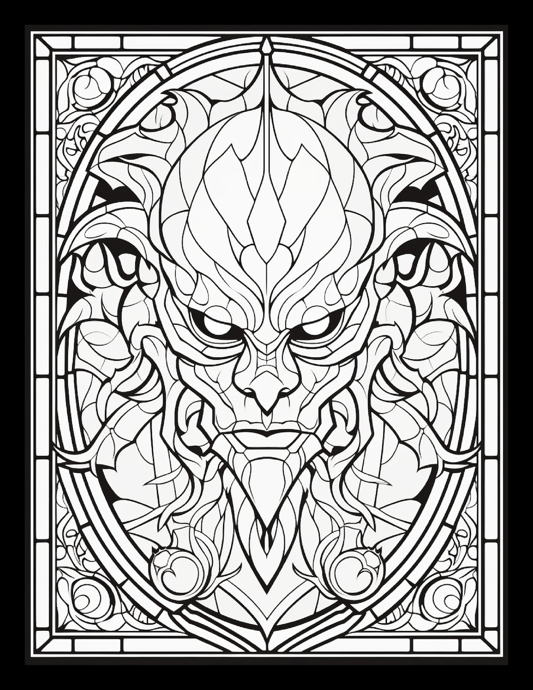Halloween Special: 125 Unique Stained Glass Coloring Pages for Adults ...