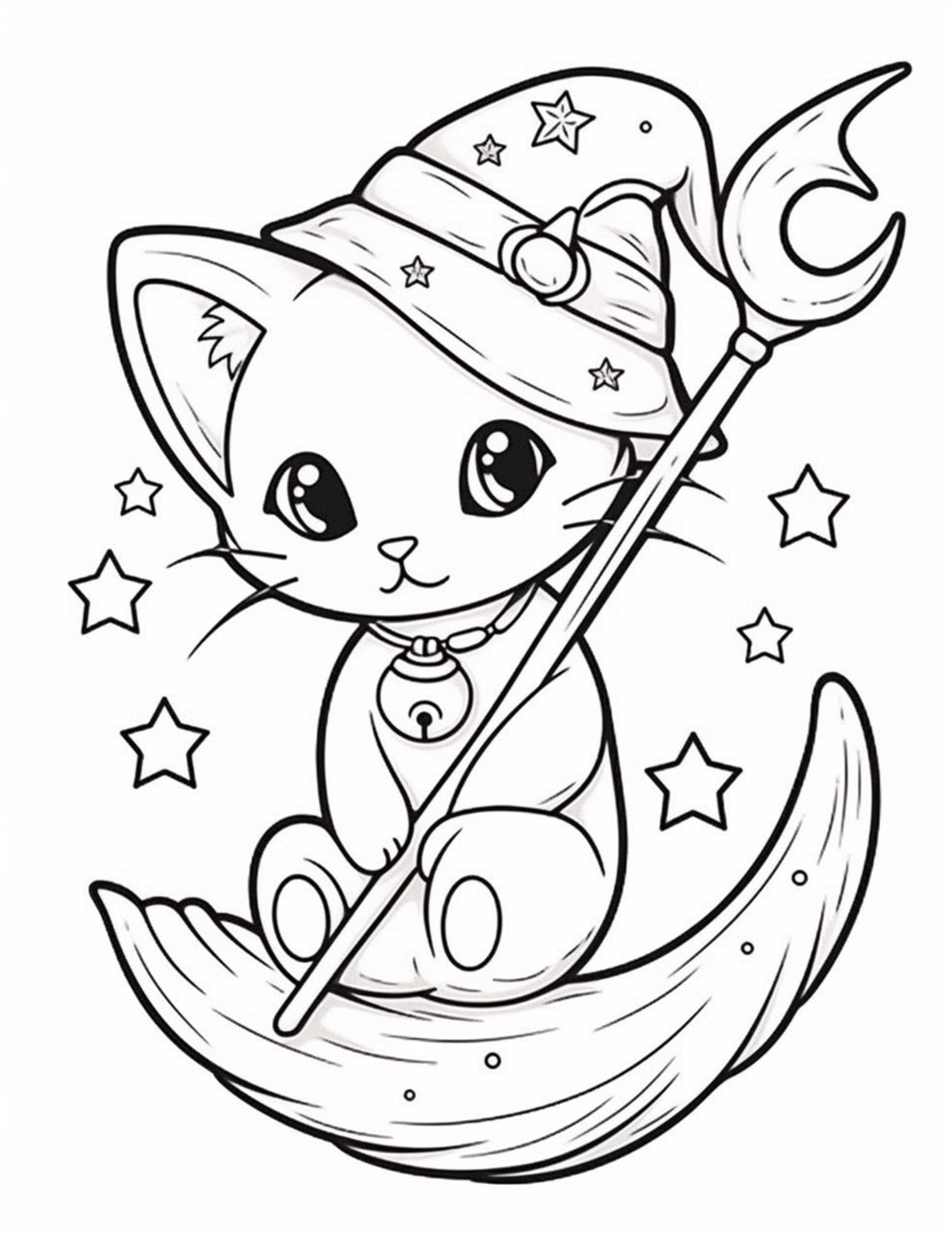 Kawaii Halloween Coloring Pages for Kids | Cute Halloween Printables ...
