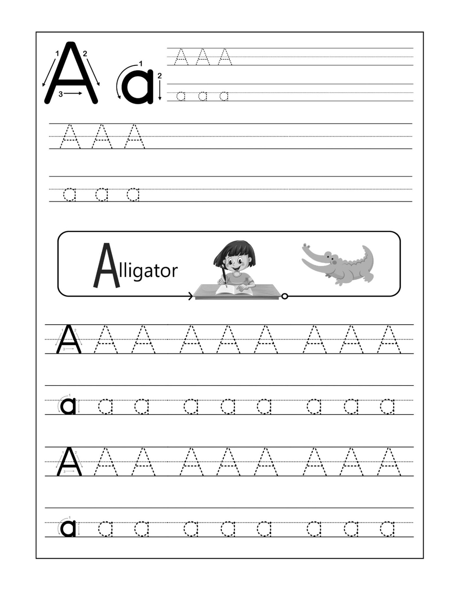 Alphabet Tracing Worksheets and Fun Coloring Pages | Printable Kids ...