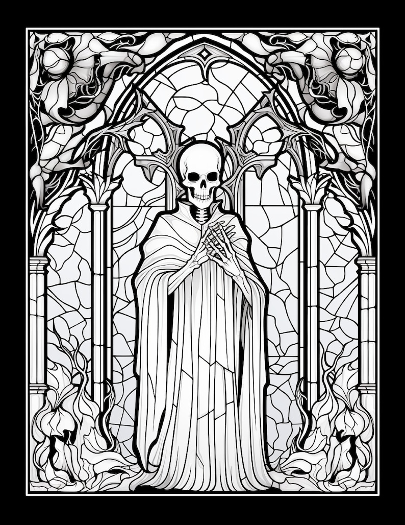 Halloween Special: 125 Unique Stained Glass Coloring Pages for Adults ...