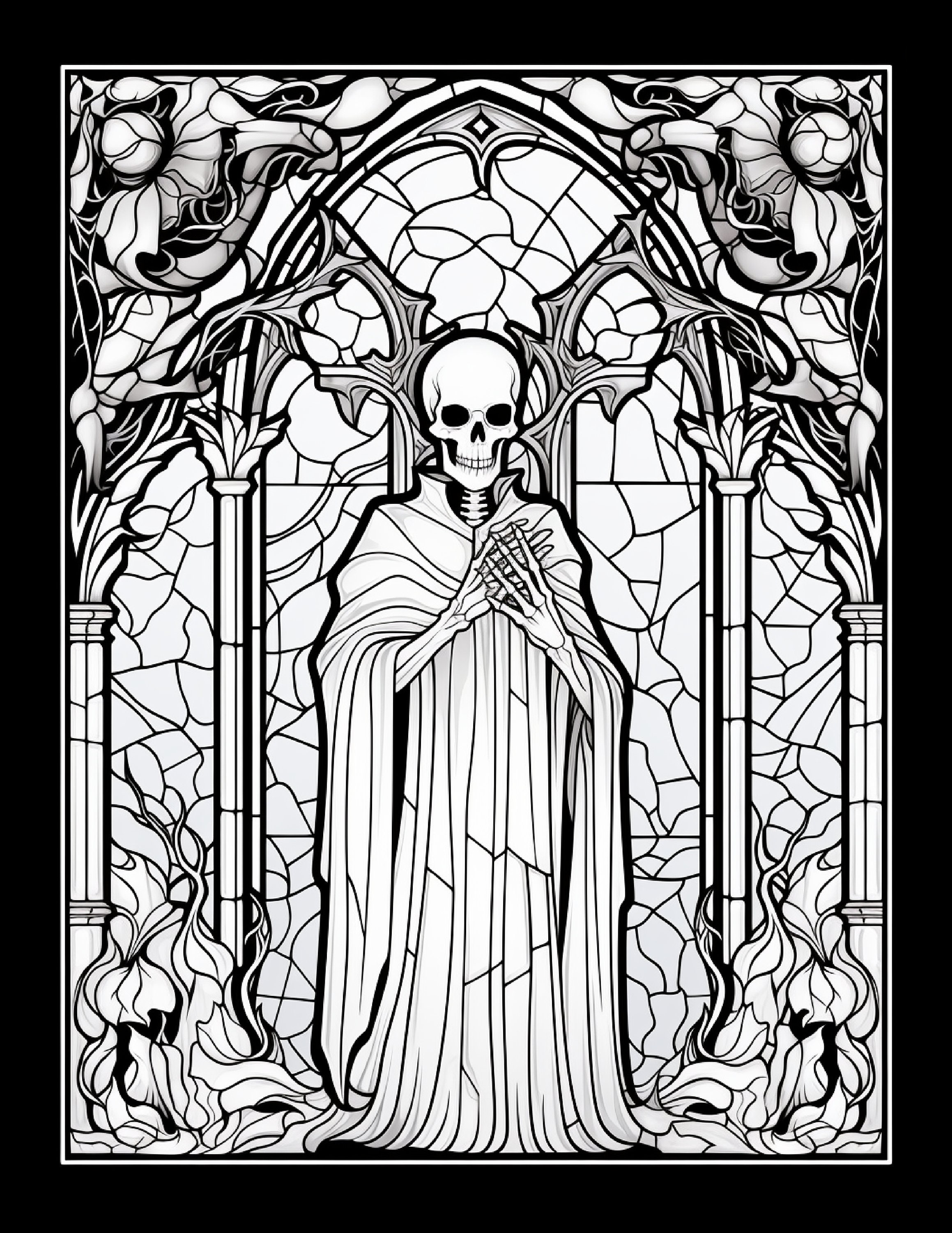 Halloween Special: 125 Unique Stained Glass Coloring Pages for Adults ...