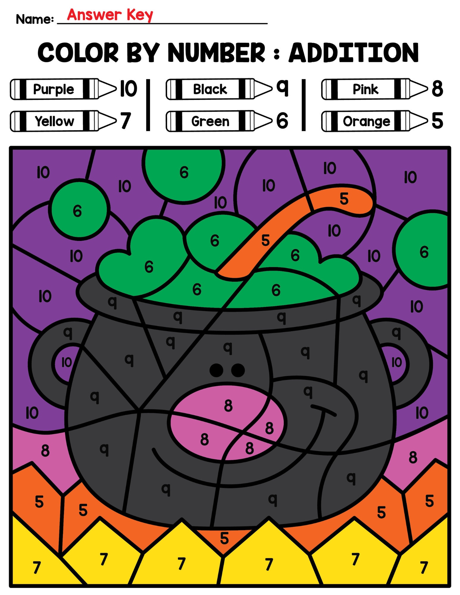 Spooktacular Learning | Halloween Color by Number Worksheets Make Math ...