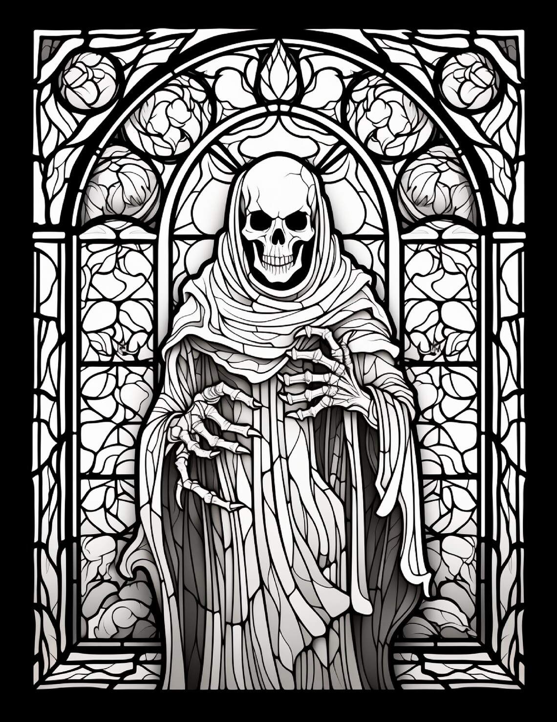 Halloween Special: 125 Unique Stained Glass Coloring Pages for Adults ...