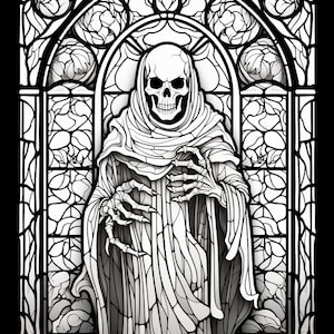 Halloween Special: 125 Unique Stained Glass Coloring Pages for Adults ...
