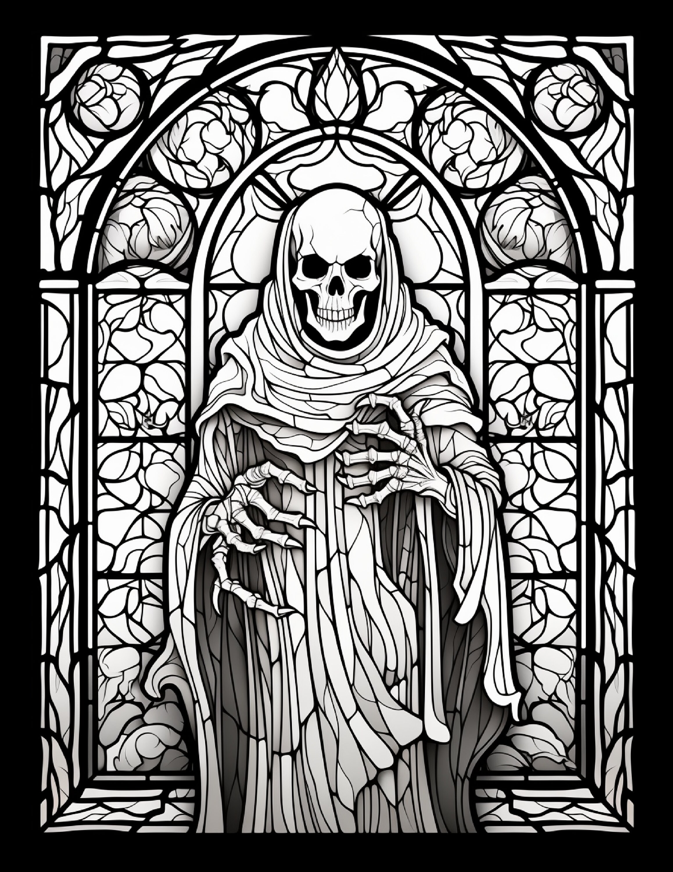 Halloween Special: 125 Unique Stained Glass Coloring Pages for Adults ...