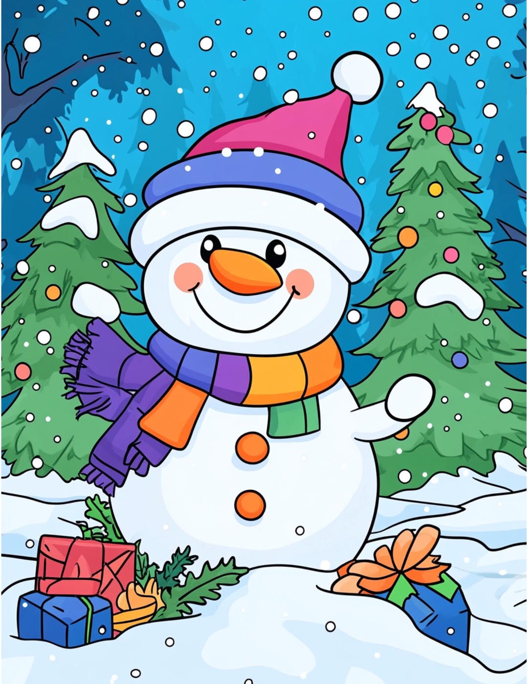 300 Festive Christmas Coloring Book Pages - Printable PDF - Etsy