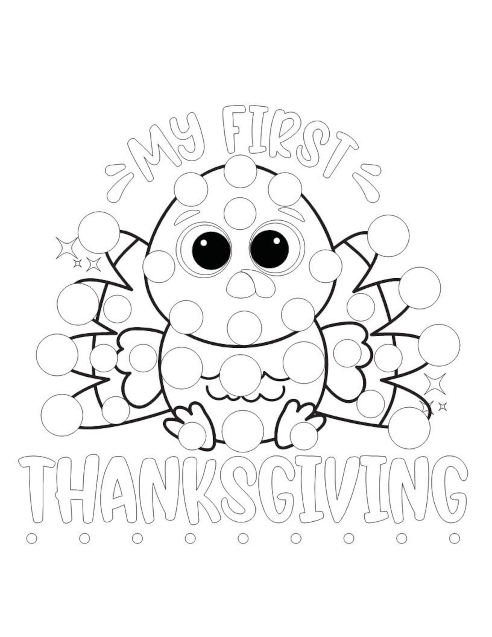 Thanksgiving Dot Markers Activity Pages for Kids | Fall Coloring Pages ...