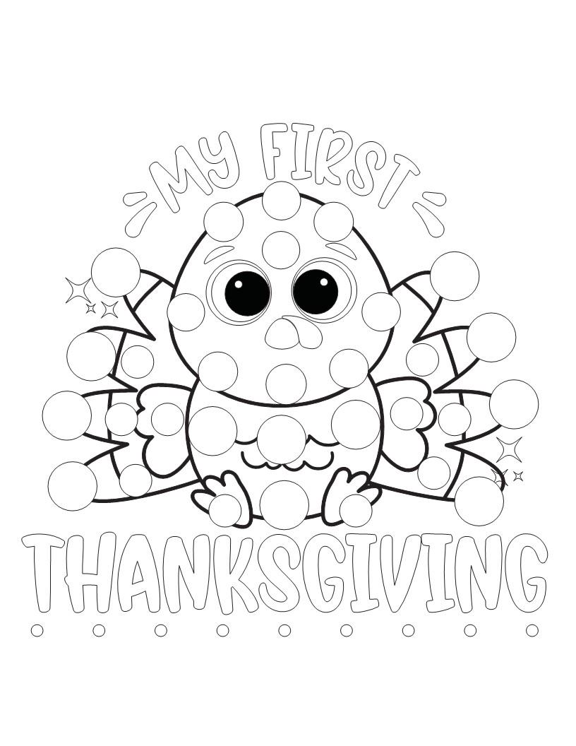 Thanksgiving Dot Markers Activity Pages for Kids | Fall Coloring Pages ...