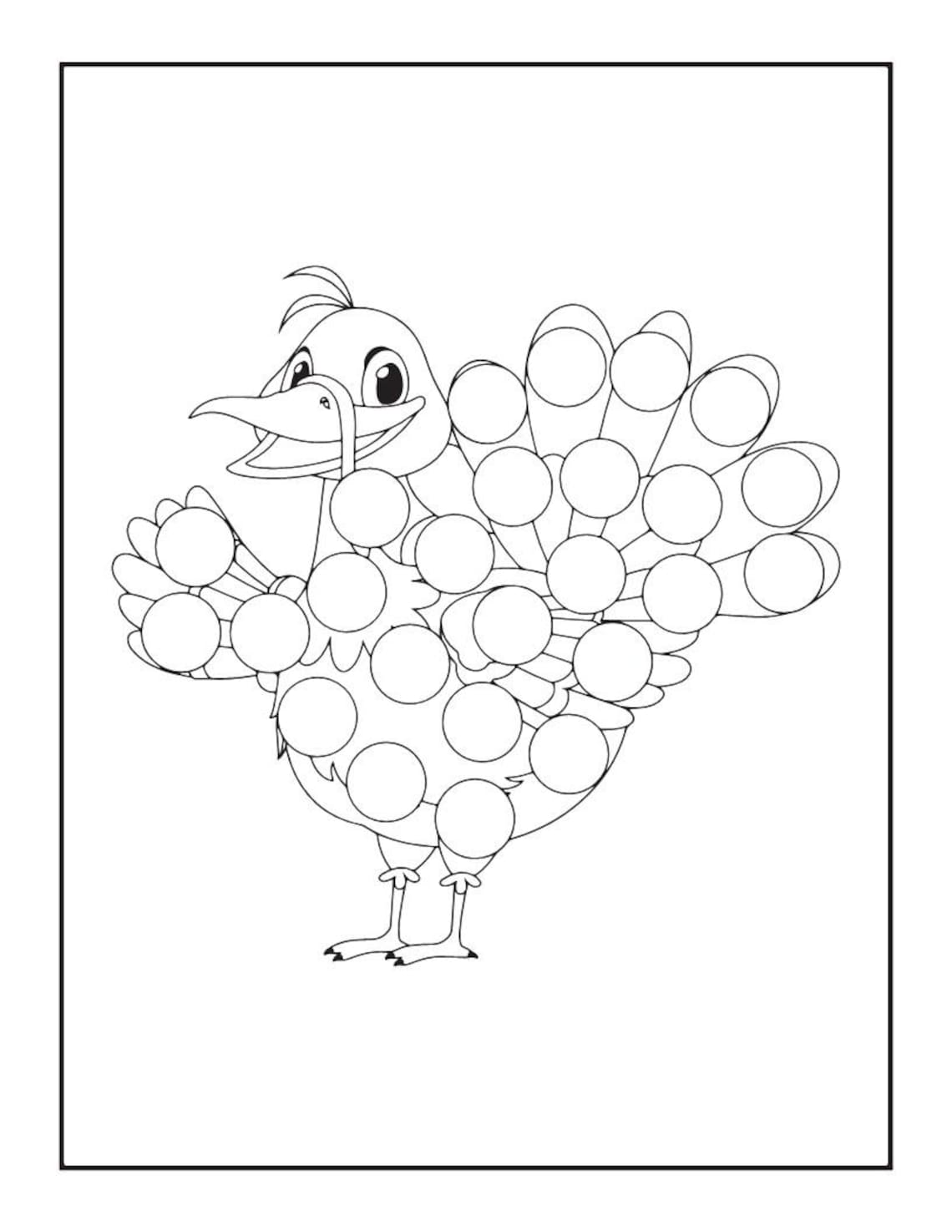 Thanksgiving Dot Markers Activity Pages for Kids Fall Coloring Pages ...