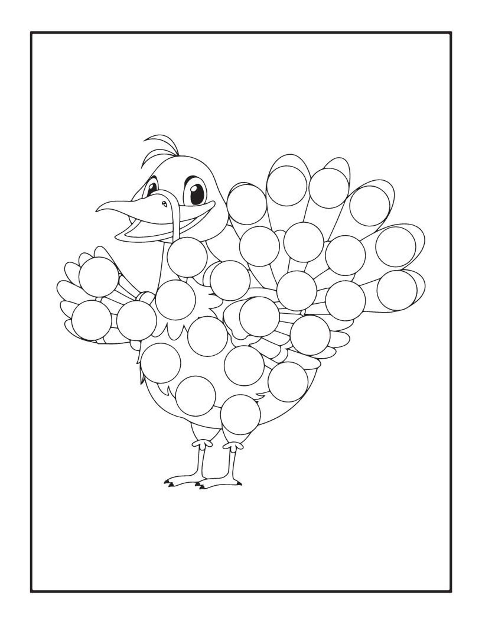 Thanksgiving Dot Markers Activity Pages for Kids Fall Coloring Pages ...