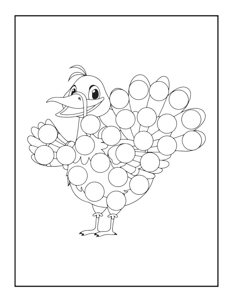 Thanksgiving Dot Markers Activity Pages for Kids | Fall Coloring Pages ...