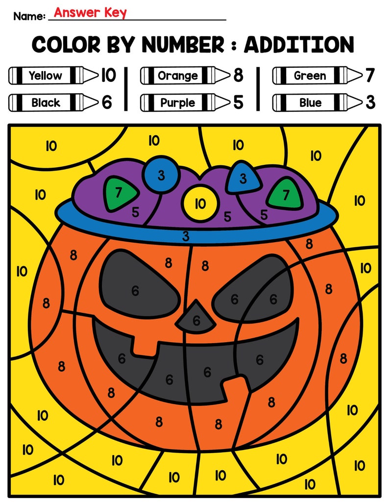 Spooktacular Learning | Halloween Color by Number Worksheets Make Math ...
