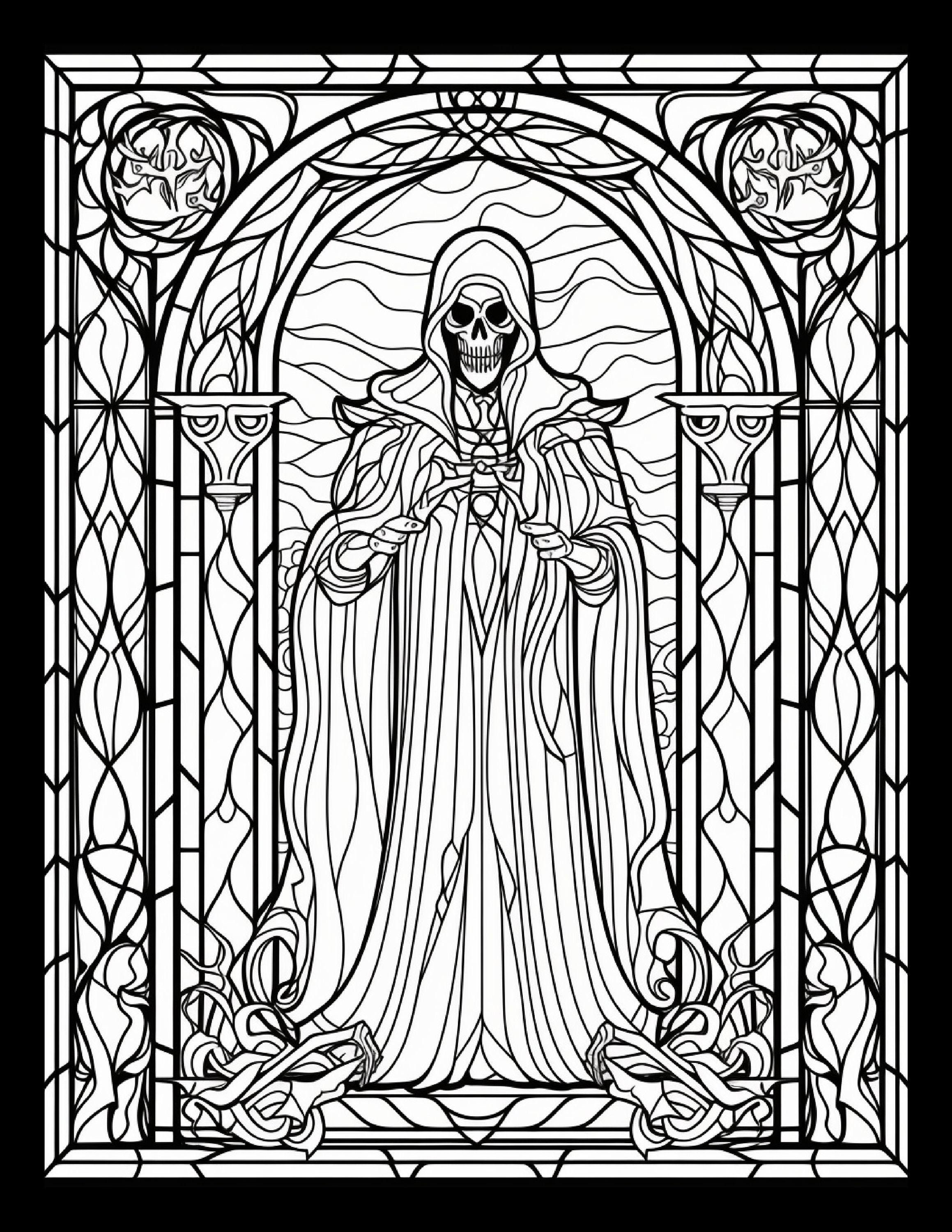 Halloween Special: 125 Unique Stained Glass Coloring Pages for Adults ...